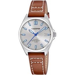 Calypso Watches Damen Quarzuhr "Basic", braun, Armbanduhren, Armbanduhr, Damenuhr, Lederarmband, analog, Tag