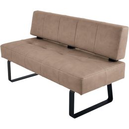 K+w Komfort & Wohnen Polsterbank, B:160cm H:88cm T:67cm, beige, K+W KOMFORT & WOHNEN, Esszimmer, Sitzbänke, "Spider II", Sitzsteppung, bequem durch Sandwichbauweise,