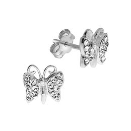 Firetti Mädchen Paar Ohrstecker "Schmuck Geschenk Silber 925 Ohrschmuck Schmetterling", Silber 925 (Sterlingsilber), silber, Silber 925