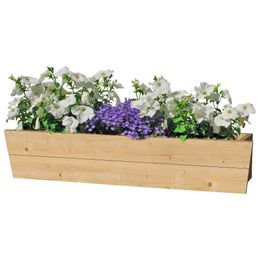 Blumenkasten Lasita Maja, B:90cm H:20cm T:20cm, beige, Holzwerkstoff, Terasse, Pflanzgef&auml;&szlig;e, 90 cm, Fichtenholz