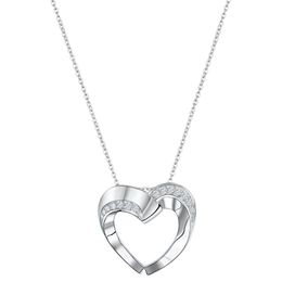 Firetti Damen Kette mit Anhänger "Schmuck Geschenk Silber 925 Halsschmuck Halskette Ankerkette Herz", Silber 925 (Sterlingsilber), L: 45 B: 1mm,
