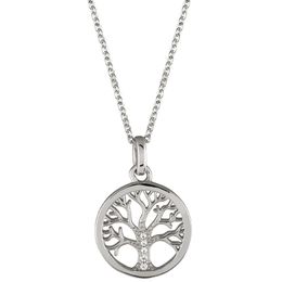UNIKE JEWELLERY Damen Kette mit Anhänger "MEANINGFUL TREE OF LIFE LEBENSBAUM, UK.CL.1205.0034", Silber 925 (Sterlingsilber), L: 47, silber, Silber