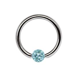 Adelia&acute;s ADELIA ́S Damen Dehnschnecke "Piercing Ohrpiercing", blau, Titan, Piercings, Titan Piercing Ring mit Ferido Epoxy Kugel
