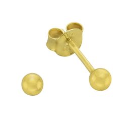 Vivance Damen Paar Ohrstecker "585 Gold Kugel 3mm", one-size, Gold, gelb, Gold, Ohrringe