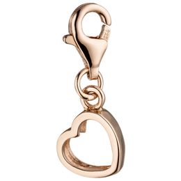 Jobo Damen Charm Herz "Herz", rosa, Silber 925 (Sterlingsilber), Charms, 925 Silber roségold vergoldet