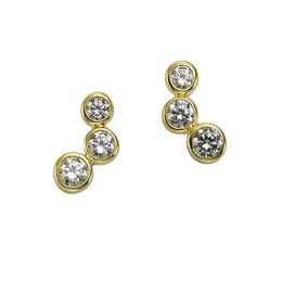 Vivance Damen Paar Ohrstecker "333 Gold 6x Zirkonia wei&szlig;", one-size, Gold, gelb, Gold, Ohrringe