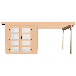 Gartenhaus Weka, beige, Gartenh&auml;user, "321 B Gr.3, natur, 19 mm, Anbau 230 cm"