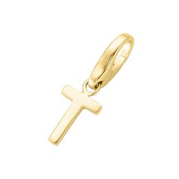 Damen Charm Buchstabe "Buchstabe T, Silber 925", gold, Giorgio Martello MILANO, Silber 925 (Sterlingsilber), Charms