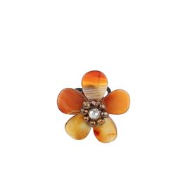Damen Fingerring "Flower", Glas, orange, Collezione Alessandro, Glas, Fingerringe