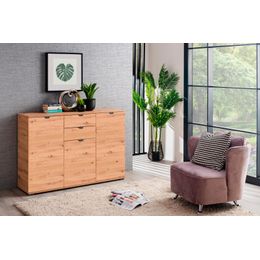 Sideboard Inosign, B:135cm H:95cm T:40cm, braun, Spanplatte, Wohnzimmer, Sideboards, "Duero", Kommode mit 2 Schubk&auml;sten, Breite 135 cm