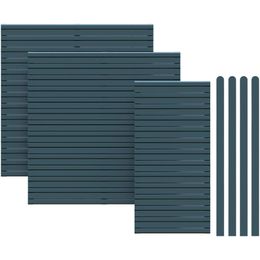 Kiehn-Holz Dichtzaun, H/L: 188cm x 483m, Pfosten: 4 Stk., grau, Zaunelemente, 7-teiliges Set, aus nordischer Fichte