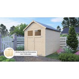 Gartenhaus Konifera, beige, Massivholz, Gartenh&auml;user, "Sylt 3", Inklusive Fussboden