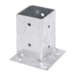Alberts Aufschraubh&uuml;lse "91x91 mm", &Oslash; 11mm, silber, Bodenanker, f&uuml;r die b&uuml;ndige Befestigung an Ecken