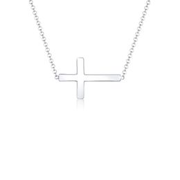 Elli Damen Kette mit Anhänger "Kreuz Faith 925 Sterling Silber Kommunion", 40, ohne Stein, Silber 925 (Sterlingsilber), L: 40, silber, Silber 925