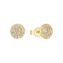 Amor Damen Paar Ohrstecker "2013892", Gelbgold 375, gold, Gelbgold 375, Ohrringe, mit Zirkonia (synth.)