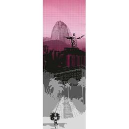 Fototapete "Rio De Janeiro", B/L: 1mm x 2,8mm, lila, ARCHITECTS PAPER, Tapeten, Grafik Tapete Stadt Rio Pink Schwarz Weiß Panel,00m x 2,80m