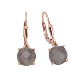 JAMELLI Damen Paar Ohrh&auml;nger "925 Silber ros&eacute; vergoldet Mondstein grau", one-size, Silber 925 (Sterlingsilber), rosa, Silber 925 (Sterlingsilber),
