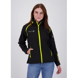 DEPROC Active Damen Softshelljacke "STANLEY PEAK WOMEN", schwarz, Gr. 48, 96% Polyester; 4% Elastan, Jacken, abtrennbare &Auml;rmel