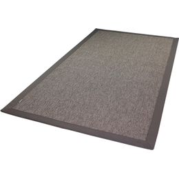 Teppich Dekowe, B:67cm H:7mm L:133cm, grau, Kunstfaser, Wohnzimmer, Teppiche, "Naturino Rips", Flachgewebe, Sisal-Optik, mit Bord&uuml;re, In- und Outdoor