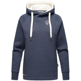 Marikoo Damen Kapuzenpullover "Airii", blau, Gr. S, 60% Baumwolle, 40% Polyester, Pullover, warmer Pullover im Oversize Look