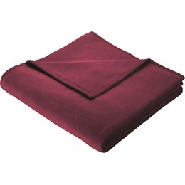 Wohndecke Biederlack, B:150cm L:220cm, rot, Baumwolle, Polyacryl, Wohndecken, "Cotton Home", im Uni Design, Kuscheldecke