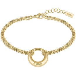 BOSS Damen Armband "JUNE, 1580602", 18,5cm, Edelstahl, gold, Edelstahl, Armbänder