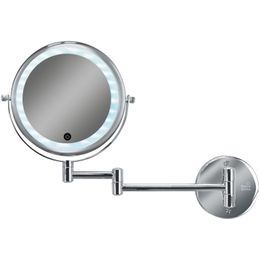 Kosmetikspiegel Kleine Wolke, H:36cm T:4cm, silber, Glas, Metall, Spiegel, "Lumi Mirror", 7-fach Vergrösserung