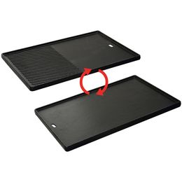 Grillplatte Enders, B:44,5cm H:5cm T:29,5cm, schwarz, Gusseisen, Grillroste, 1/2 f&uuml;r Gasgrill KANSAS 4