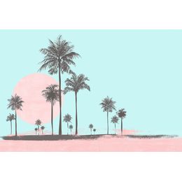 Livingwalls LIVING WALLS Fototapete "ARTist Miami Beach Sunrise", B/L: 4mm x 2,7mm, bunt, Tapeten, Vlies, Wand, Schr&auml;ge