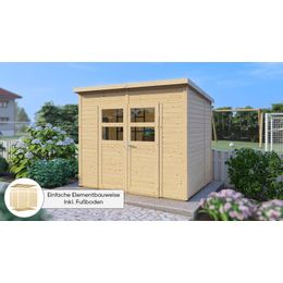 Gartenhaus Konifera, beige, Massivholz, Gartenh&auml;user, "Felix 2", Inklusive Fu&szlig;boden