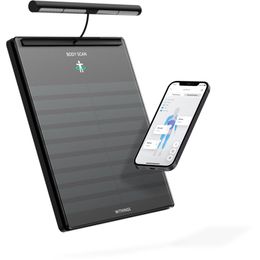 Withings Kinder Personenwaage "Body Scan", schwarz, Glas, B:32,5cm H:2,56cm T:32,5cm, Personenwaagen, mit integriertem 6-Kanal-Elektrokardiogramm