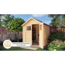 Gartenhaus Konifera, beige, Massivholz, Gartenh&auml;user, "Sylt 2", Inklusive Fussboden