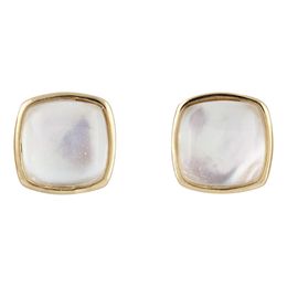 Buckley London Damen Paar Ohrstecker "Messing vergoldet mit Perlmutt", gelb, Messing, Ohrringe