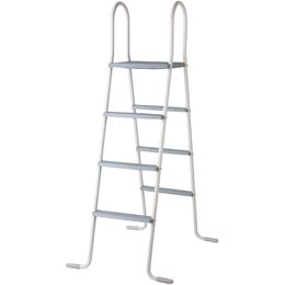 Pool-Sicherheitsleiter GRE, H:134cm, grau, Polyvinylchlorid (PVC), Stahl, Leitern, "ET1213", f&uuml;r Aufstellpools bis 130 cm H&ouml;he