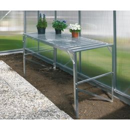 Pflanztisch Vitavia, B:121cm H:76cm T:54cm, silber, Garten, Tische, BxTxH: 121x54x76 cm