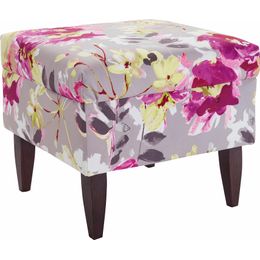 Hocker Inosign, B:48cm H:40cm T:48cm, bunt, Struktur (100% Polyester);Struktur/Blume (100% Polyester), Wohnzimmer, Hocker, "Asino"