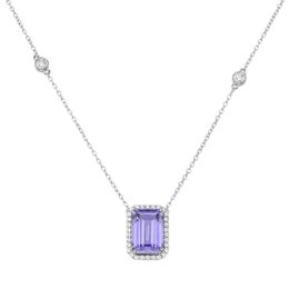 Damen Collier "mit Zirkonia, Silber 925", 45cm, Silber 925 (Sterlingsilber), lila, Giorgio Martello MILANO, Silber 925 (Sterlingsilber), Halsketten
