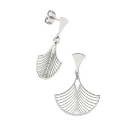 Jobo Damen Paar Ohrhänger "Fächer-Ohrringe", Edelstahl, silber, Edelstahl, Ohrringe, aus Edelstahl