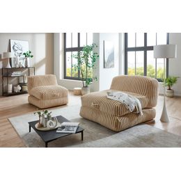 XXL-Sessel Inosign, B:83cm H:80cm T:95cm, beige, Sessel, "Pia", Loungesessel in Megacord, 2 Größen, Schlaffunktion und Pouf-Funktion