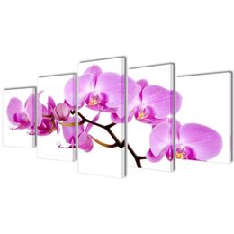 vidaXL - Bilder Dekoration Set Orchidee 200 x 100 cm