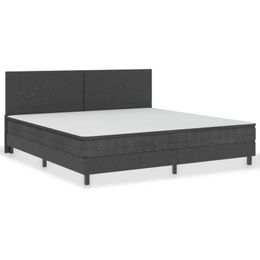 Boxspring-Bettgestell Grau Stoff 200x200 cm vidaXL