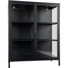 Brisbane Vitrinenschrank Höhe 101,5 cm, schwarz.