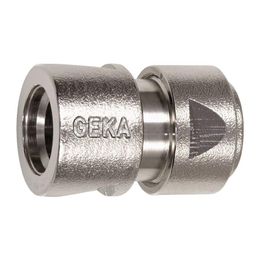 46.0701 Schlauchstück plus Messing vernickelt Schlauchgröße 13 mm - GEKA