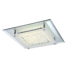 etc-shop Led 17 Watt Decken Leuchte Glas Kristalle Spiegel Beleuchtung Lampe