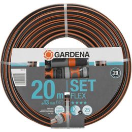 Gardena - Comfort flex Schlauch 9x9 13 mm (1/2), 20 m mit Systemteilen - Schwarz, Orange