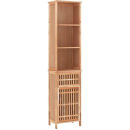 vidaXL - Badschrank 42x29x182 cm Massivholz Nussbaum