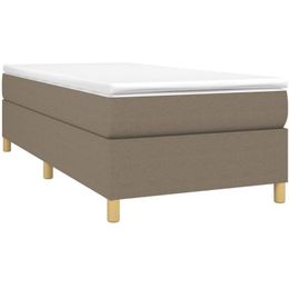 Bettgestell ohne Matratze Taupe 90x190 cm Stoff vidaXL