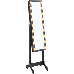 Standspiegel mit led Schwarz 34x37x146 cm vidaXL