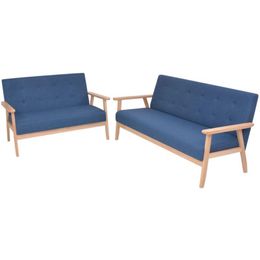 Sofagarnitur 2-tlg. Stoff Blau vidaXL