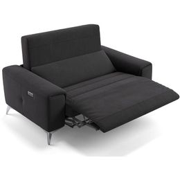 Stoff 2-Sitzer Sofa Mini bella Schwarz 17 x 100 x 78 cm Füße: Matt-Schwarz - Schwarz - Sofanella